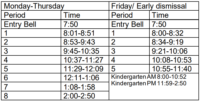 Office Hours & Bell Times - Louis Riel School